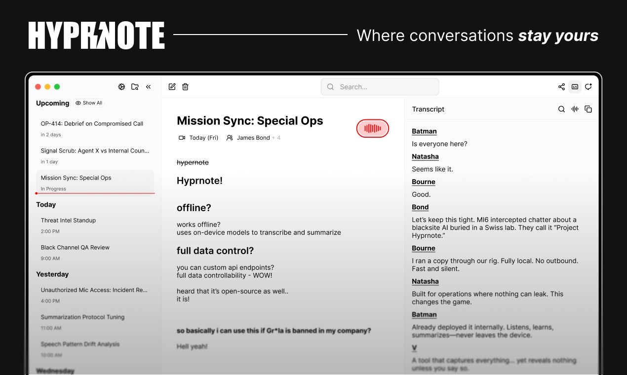 Hyprnote: AI notepad for Private Meetings — fully on your device ...