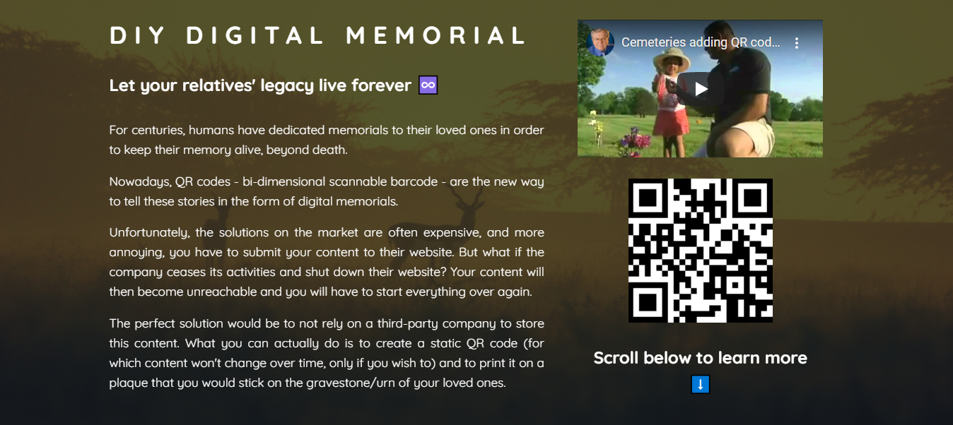 QR Memorial: DIY QR code memorials for gravestones | Product Hunt