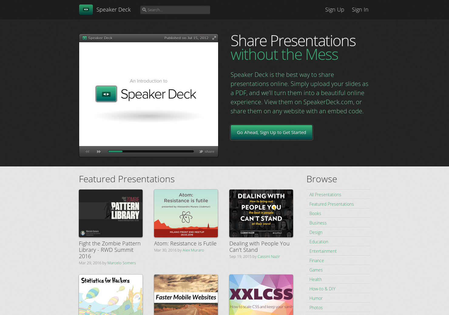 Speaker Deck: Share presentations without the mess | Product Hunt
