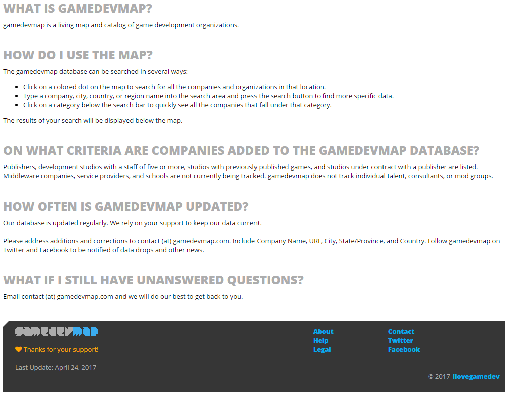 GameDevMap: A map and catalog of game development organizations ...