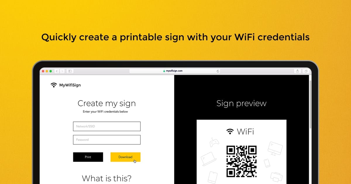 My WiFi Sign: Quickly create a sign with your WiFi credentials ...