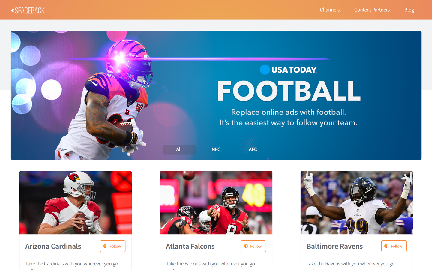 Spaceback + Pro Football: Weekly football updates delivered to your ad ...
