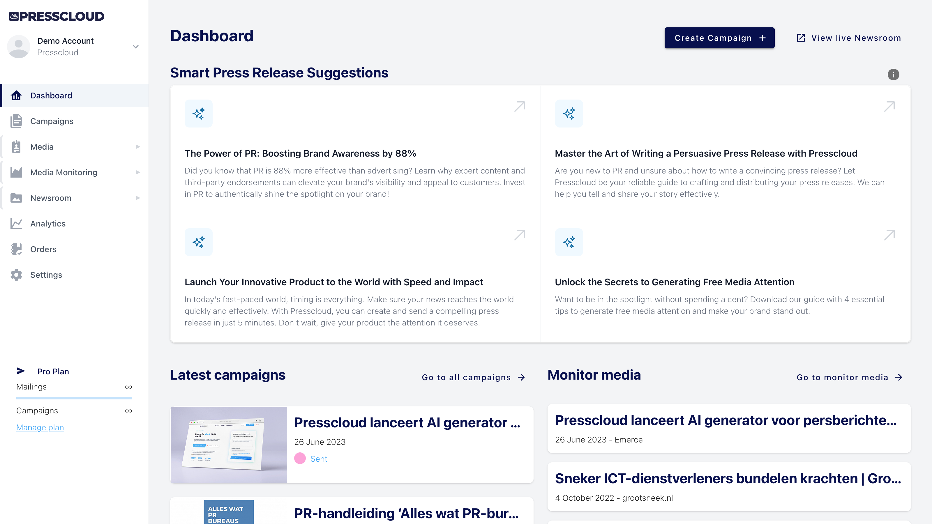 Presscloud.ai: All the tools to get media attention for your brand | Product Hunt