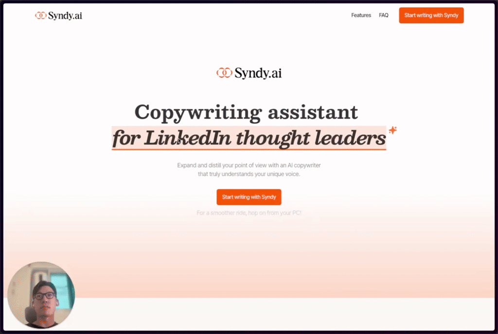Syndy.ai: Create LinkedIn posts that sound like you, in minutes ...