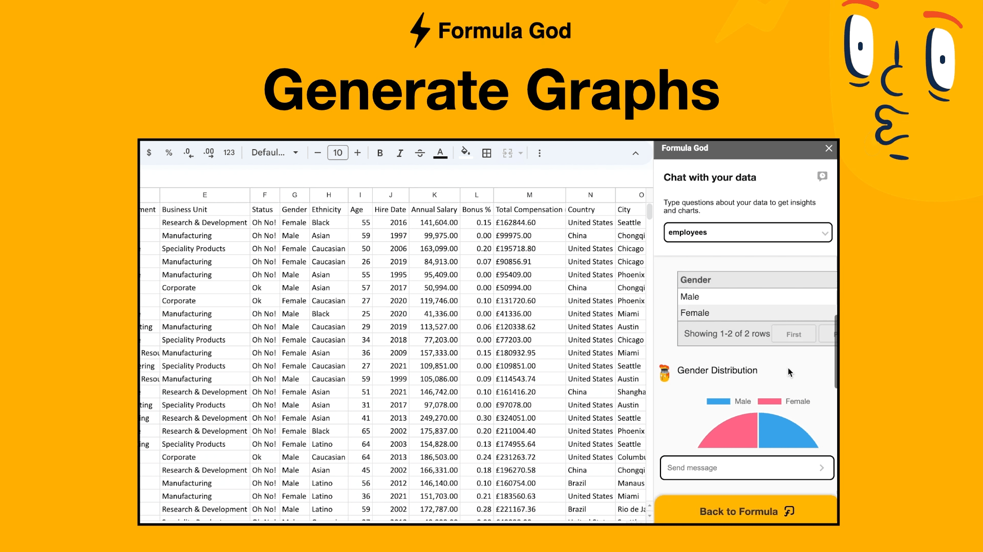 Formula God: Talk to Google Sheets with built-in AI | Product Hunt