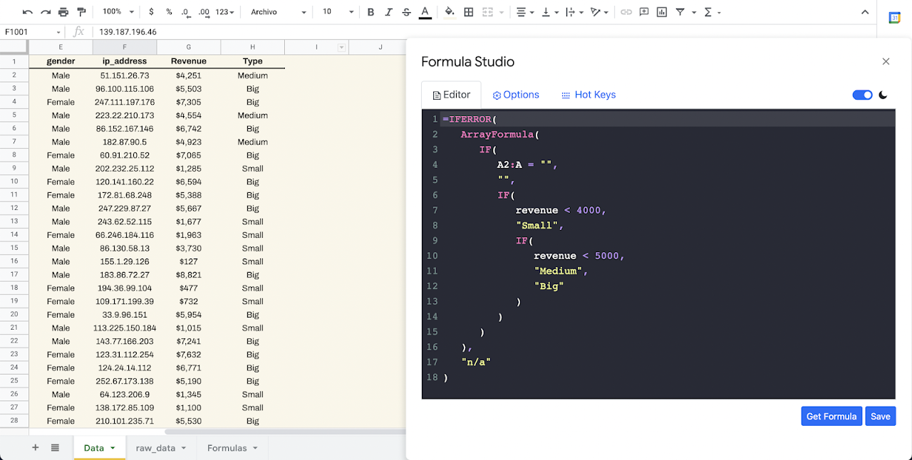 Formula Studio: The first code editor for Google sheets formulas ...