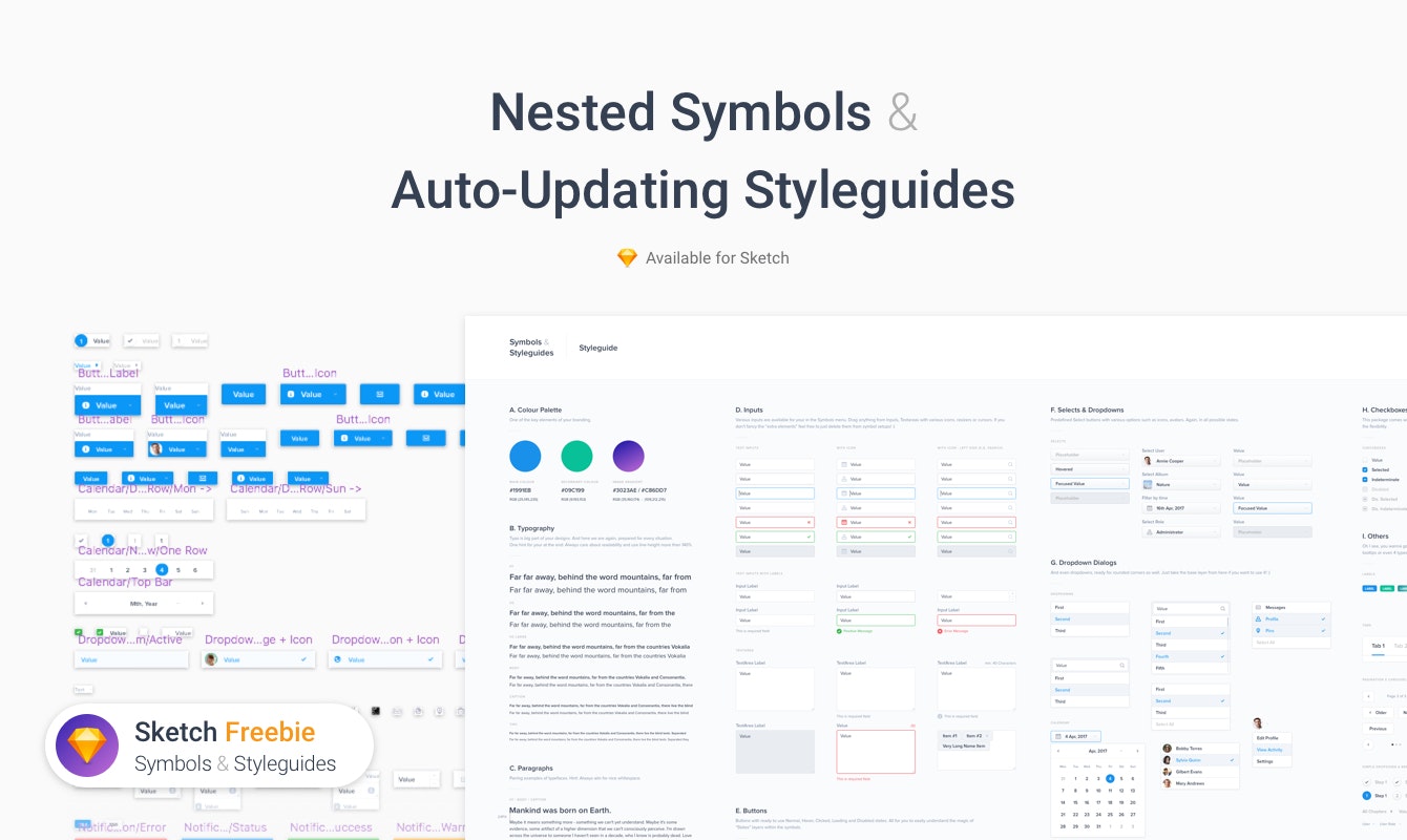 Nested Symbols & Styleguides for Sketch : p/dashboard-ui-kit-2 ...