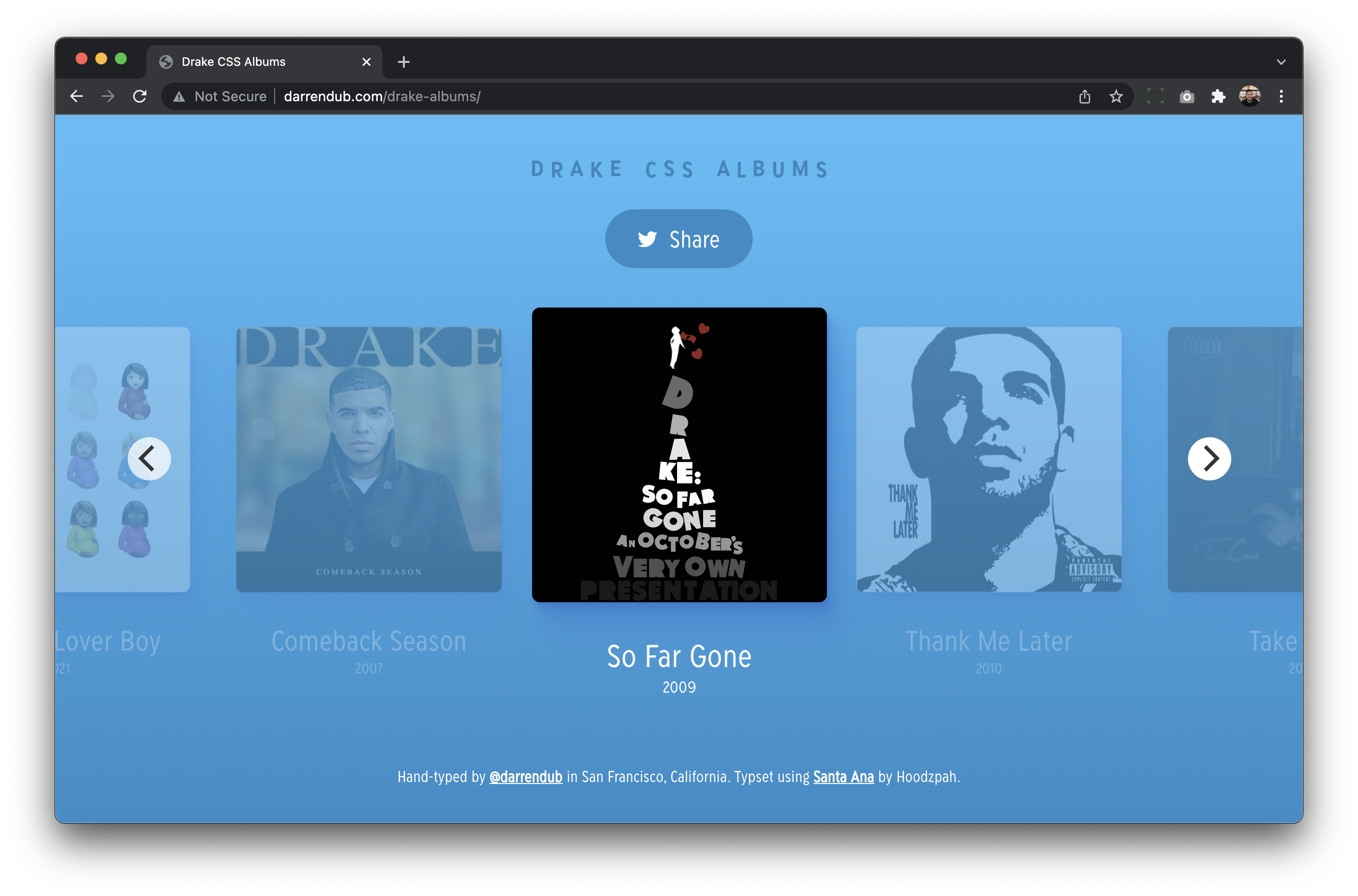 Drake CSS Albums: Animating Drake's discography with CSS | Product Hunt