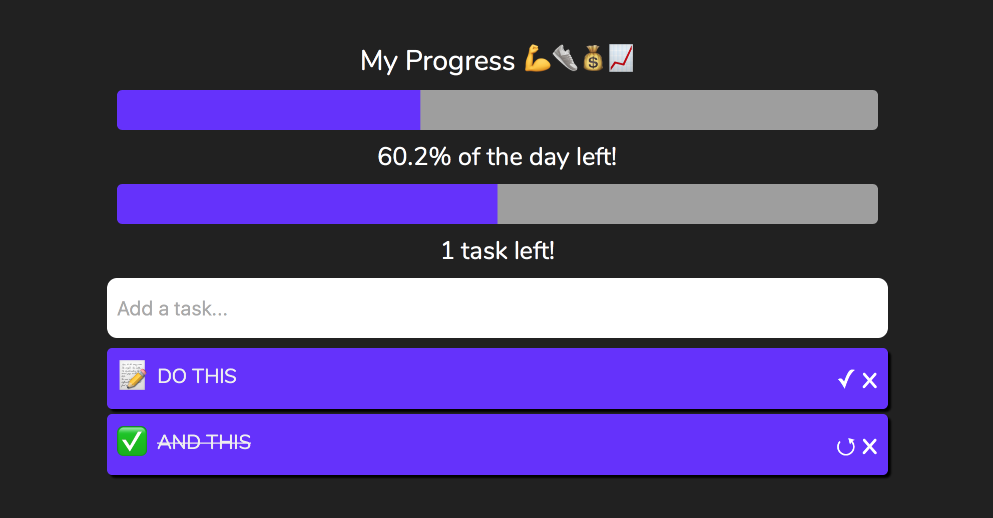 My Progress: Track your tasks while watching the day go by | Product Hunt