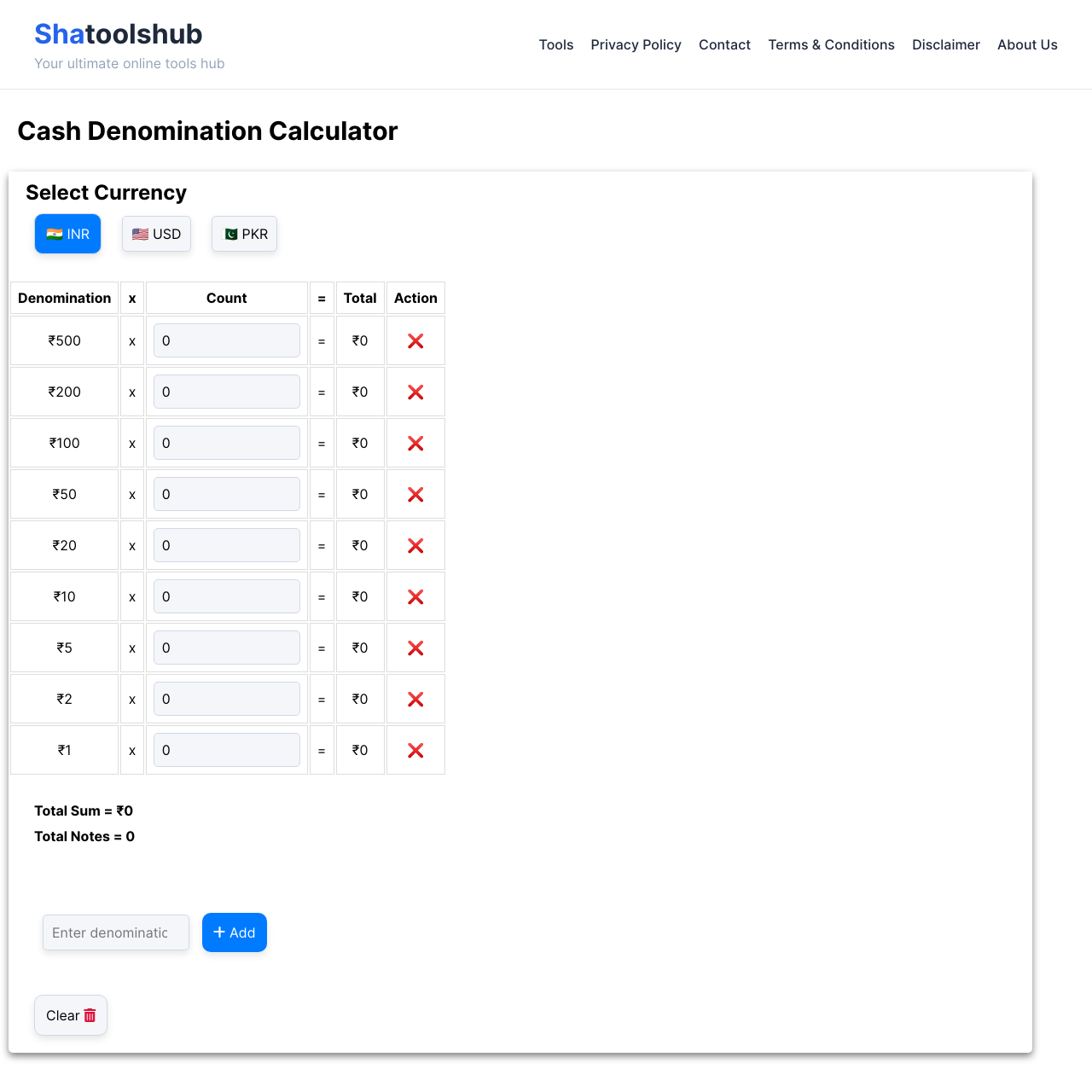 Cash Denomination Calculator: Calculate cash fast with notes & coins ...