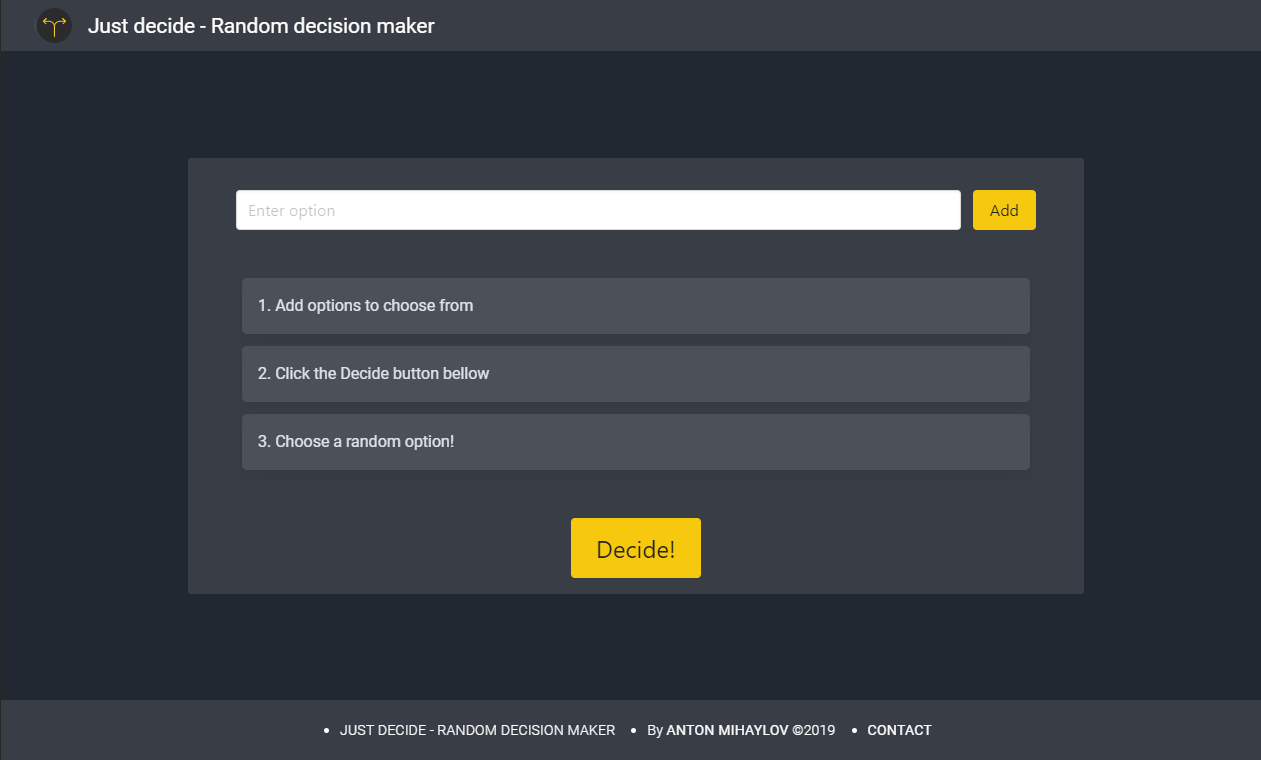 Just Decide - Random decision maker - SideProjectors | Marketplace to buy and sell & discover ...