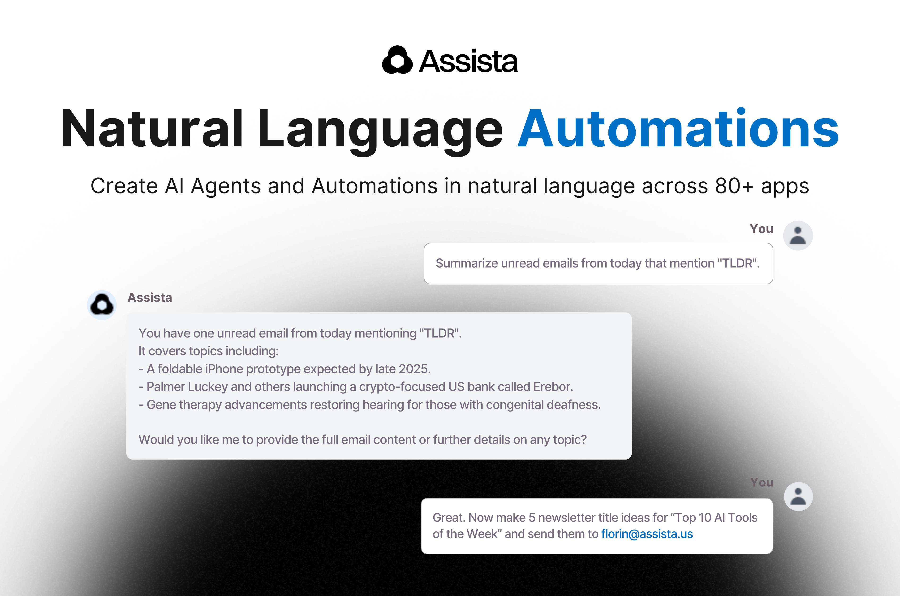 ASSISTA AI: Build powerful automations using natural language. | Product Hunt