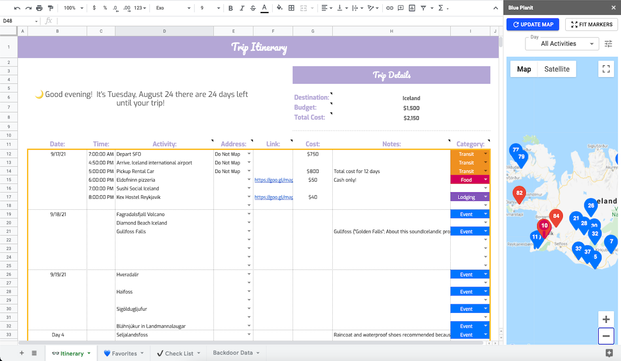 Travel Mapper: Google Sheets, meet Google Maps | Product Hunt