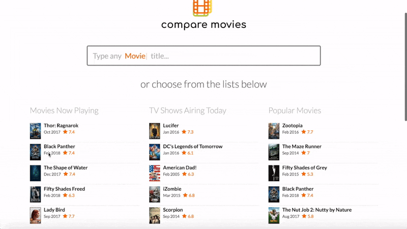 Compare Movies: Compare Movies and TV Shows Instantly | Product Hunt