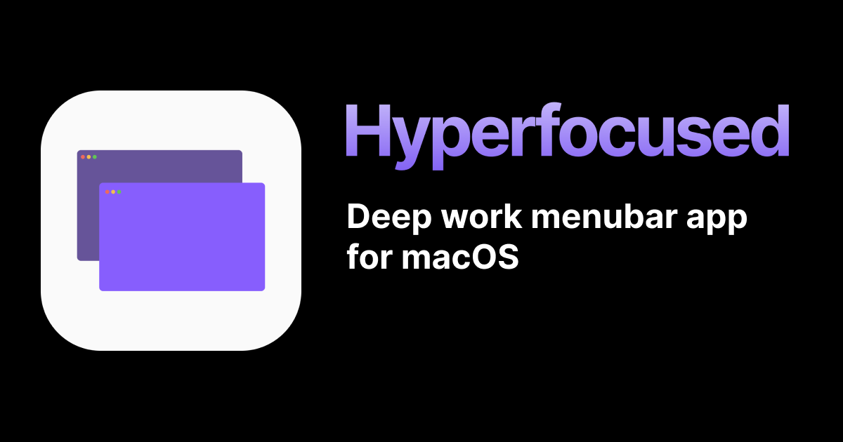 Hyperfocused: Deep work menubar app for macOS | Product Hunt