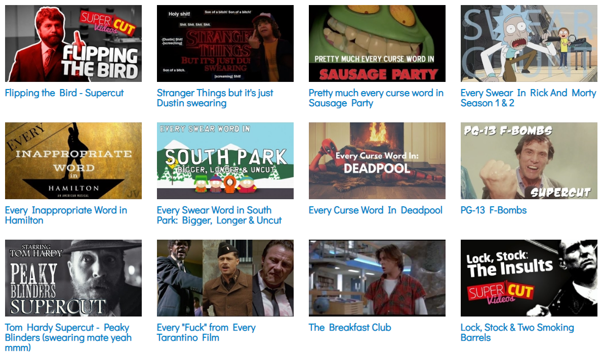 Just the swearing: Dedicated to swearing supercuts | Product Hunt