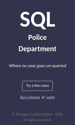SQL Police Department: Learn SQL while solving crimes! Climb the ranks of SQL PD. | Product Hunt