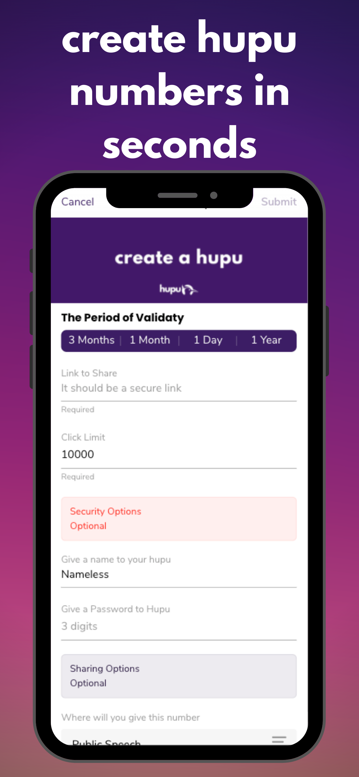 Hupu - Share a link with your audience via numbers | Product Hunt