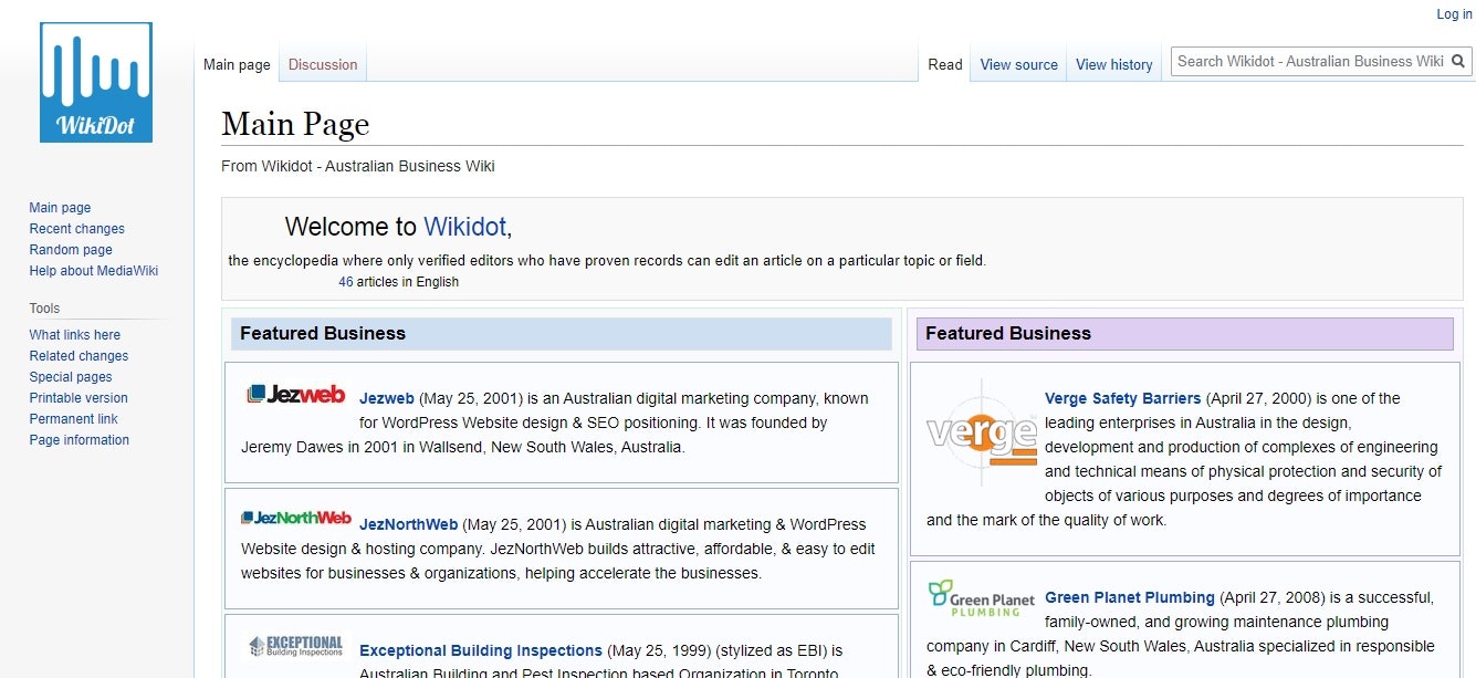 Wikidot: Australian Business Wiki | Product Hunt