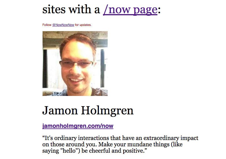 nownownow: Sites with /now | Product Hunt
