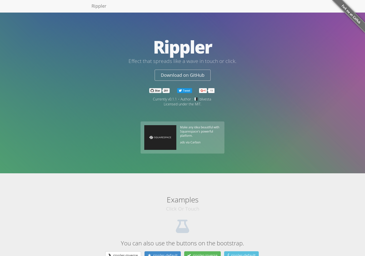 Rippler: Effect that spreads like a wave in touch or click. | Product Hunt