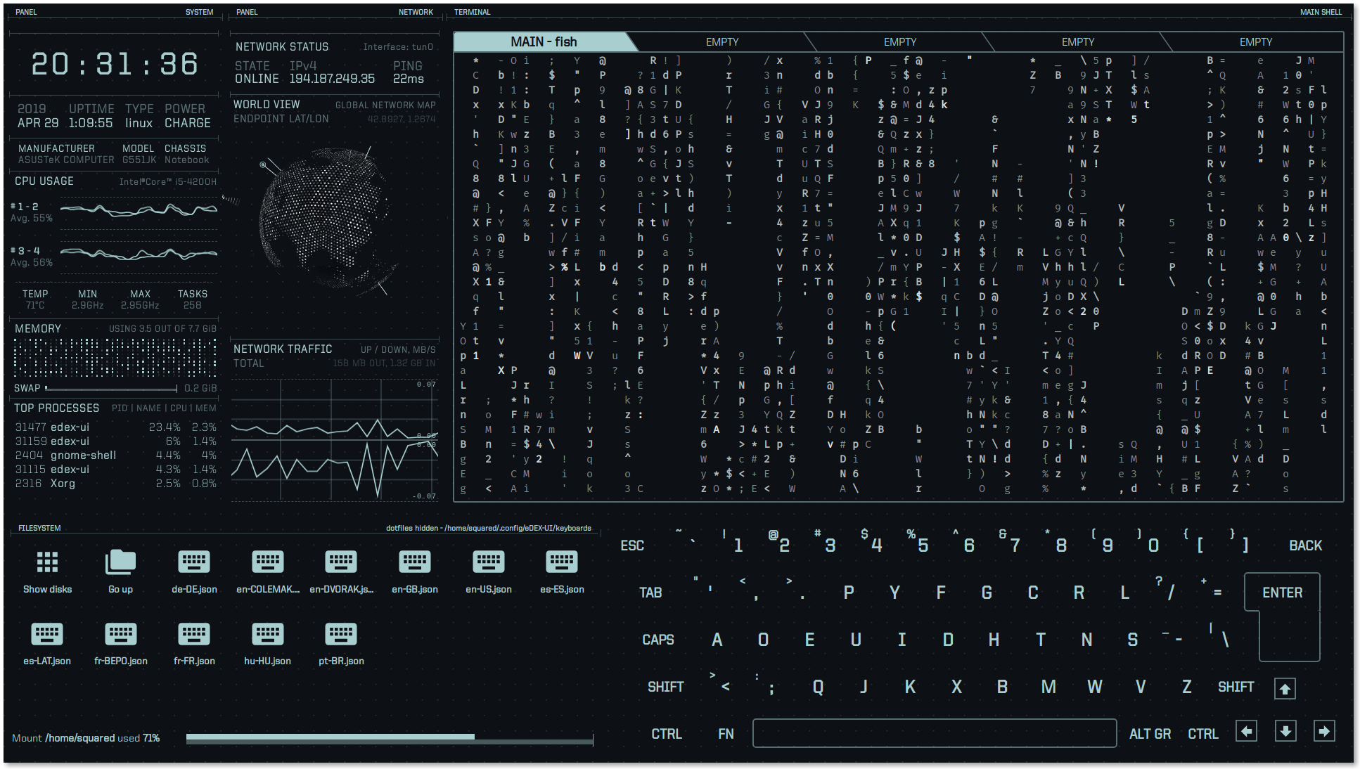 Edex-UI: Cross-platform, Science fiction terminal emulator | Product Hunt