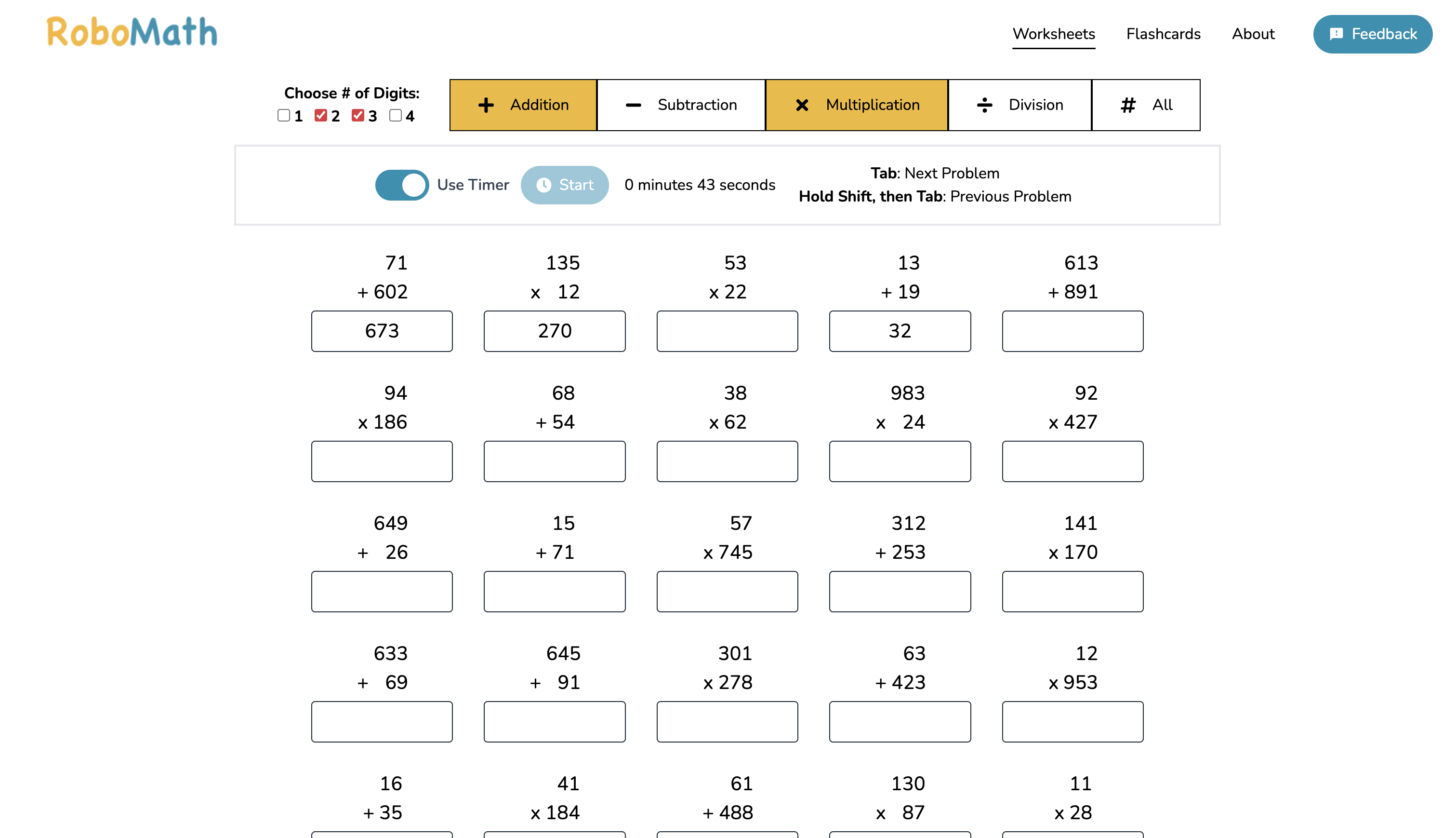 RoboMath: Math worksheets, flashcard and more | Product Hunt