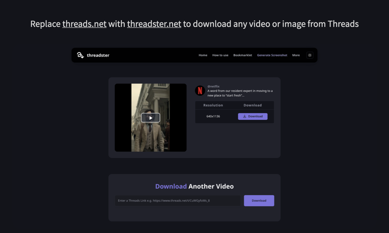 Threads Video Downloader - Shortcut: Replace threads.net with ...
