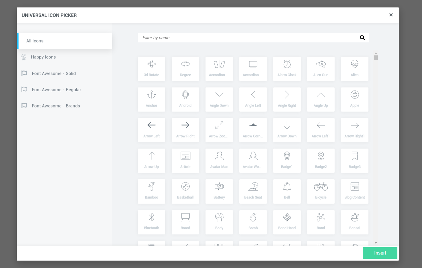 Universal Icon Picker: Lightweight Javascript Icon Picker for any icon ...