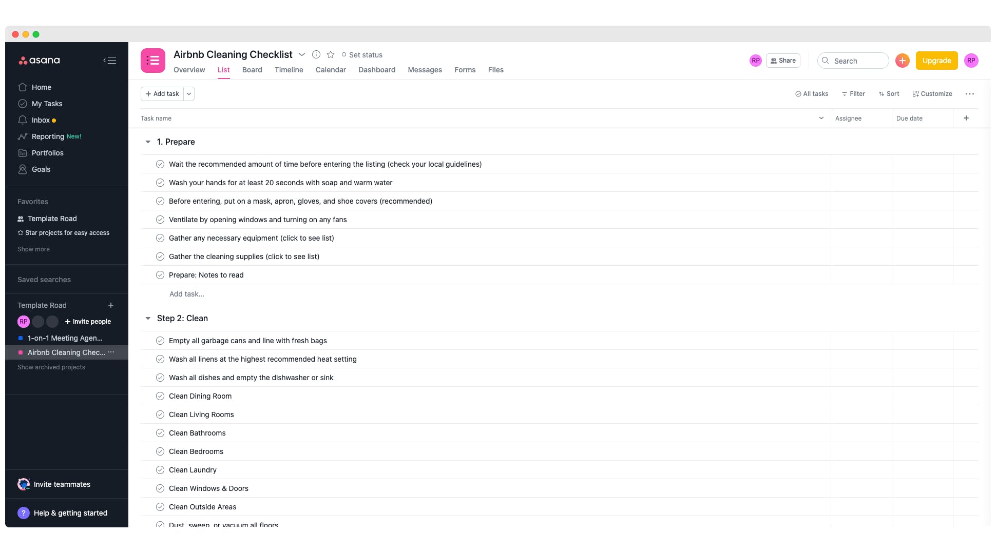 Asana Airbnb Cleaning Checklist Template Combining Airbnb s Enhanced Asana Airbnb Cleaning Checklist Template Combining Airbnb s Enhanced