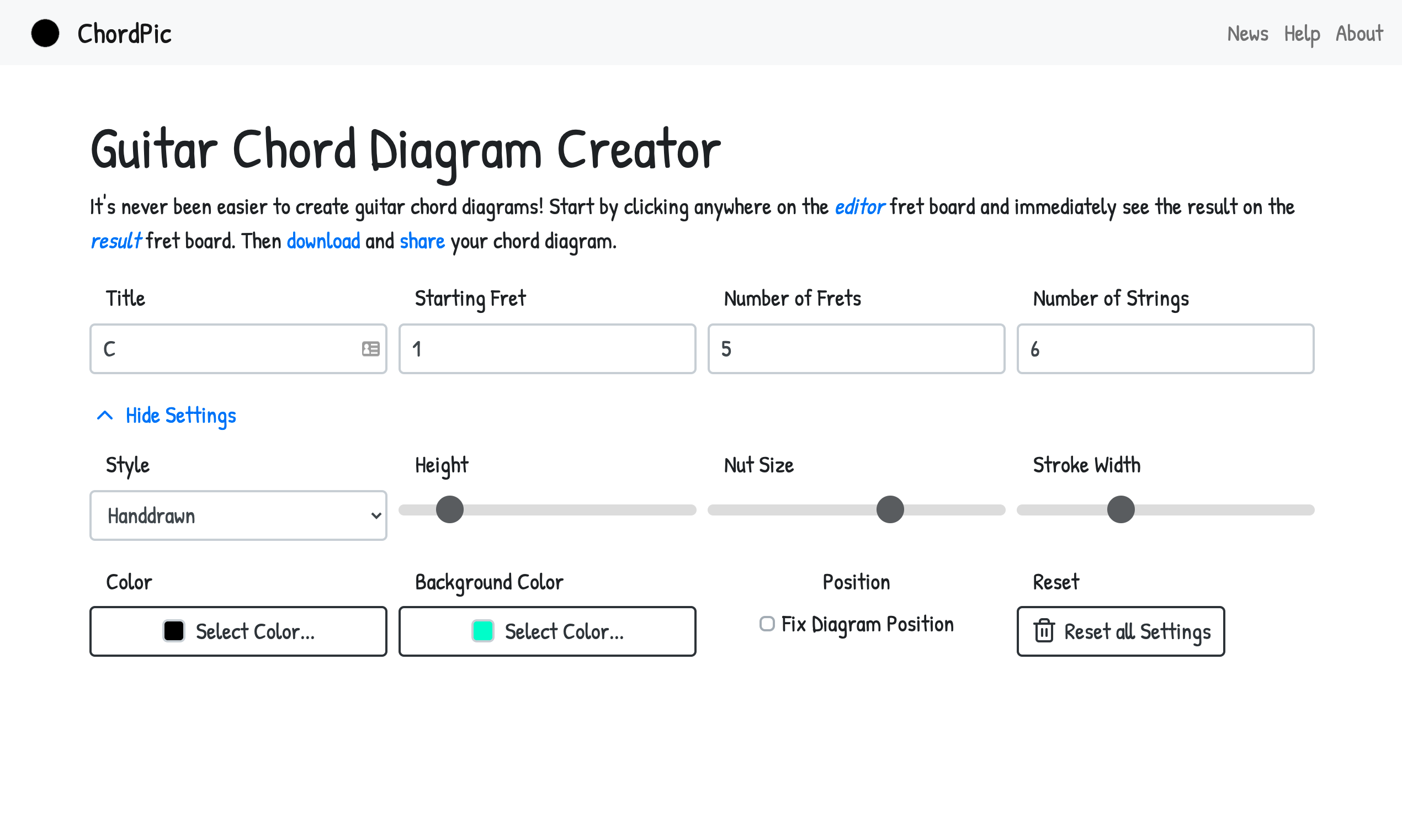 ChordPic: Create beautiful guitar chord diagrams | Product Hunt