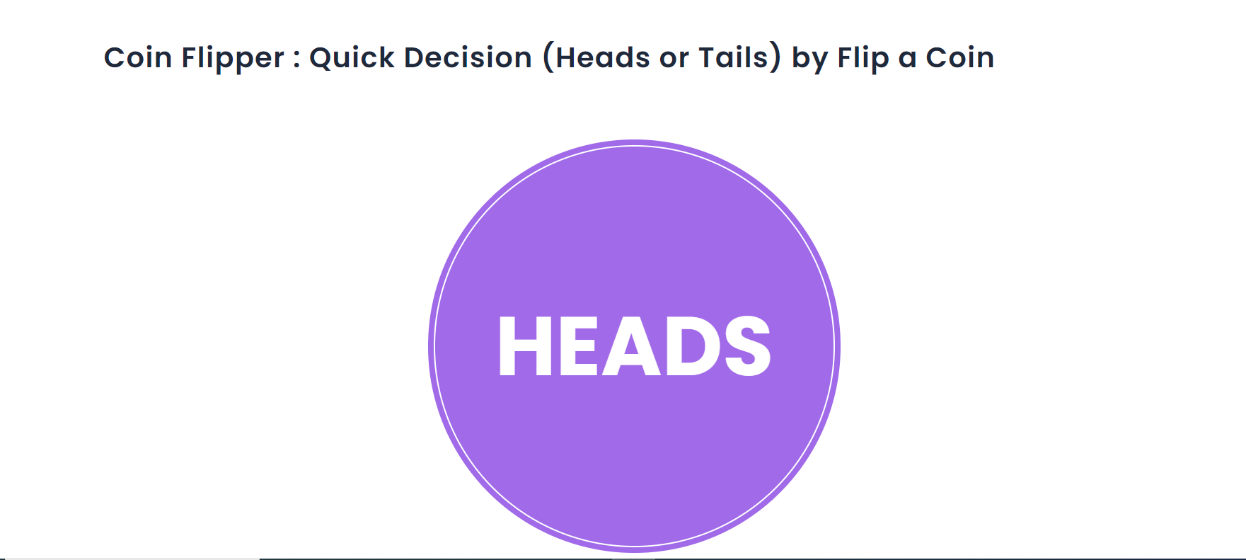Coin Flipper: coin flipper is a online tool to select head or tail ...