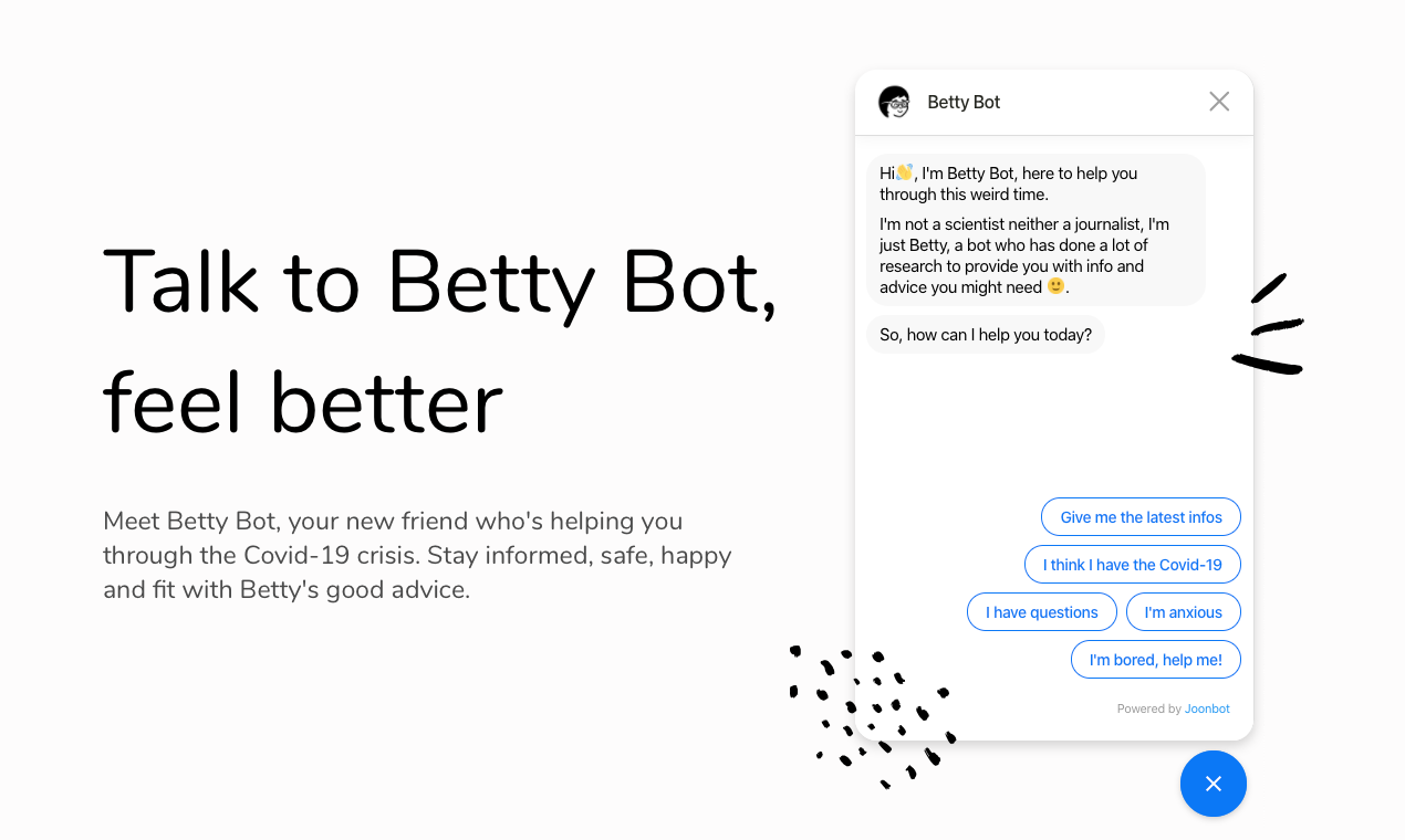 Betty Bot fighting Covid-19: Stay informed, safe, happy and fit with ...