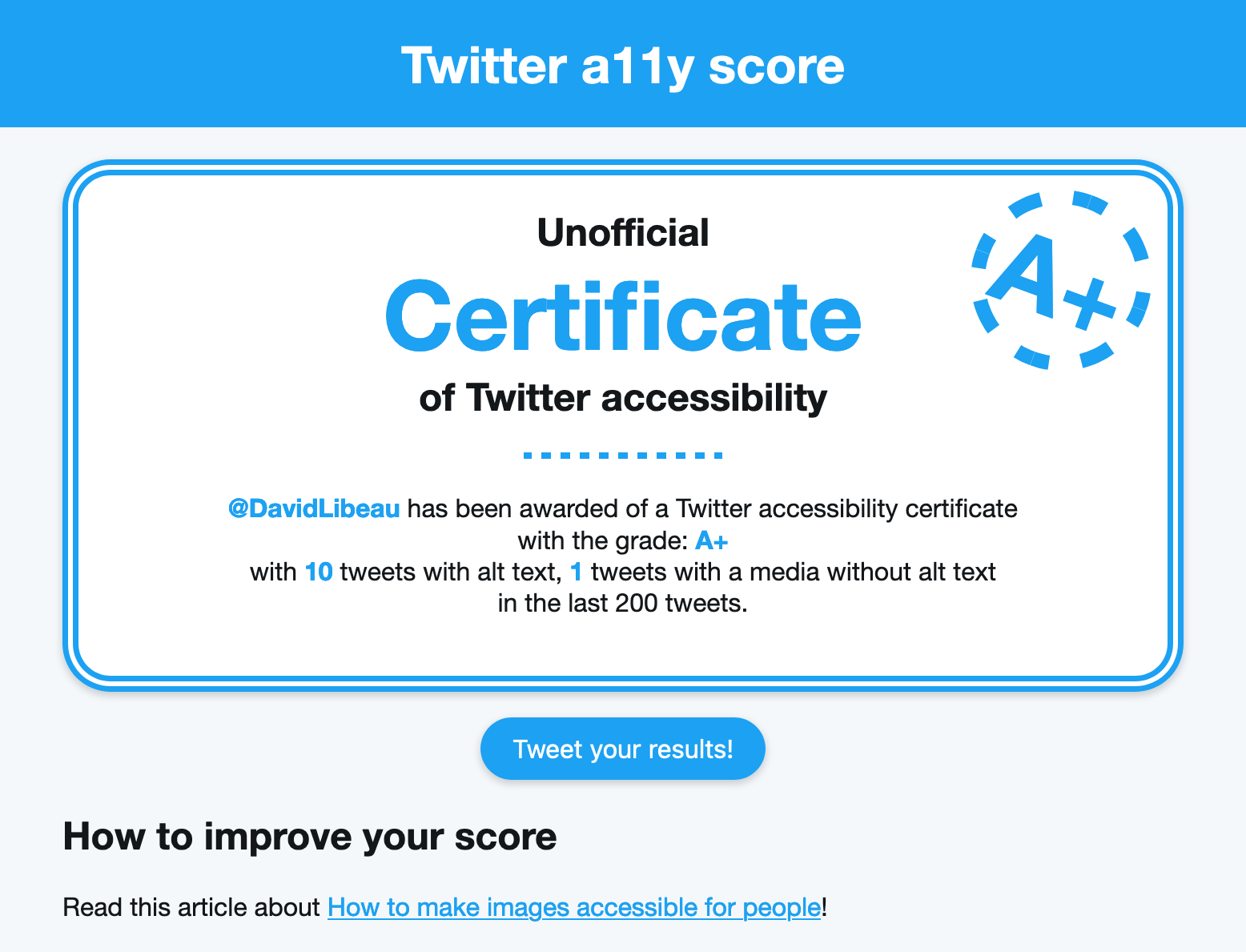 Twitter a11y score: Is your Twitter account accessible? | Product Hunt