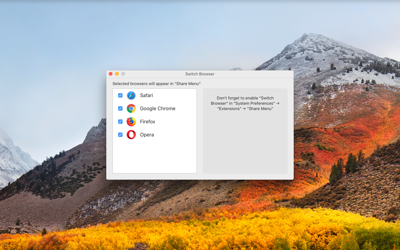 Switch Browser: macOS extension to view current page in a different ...