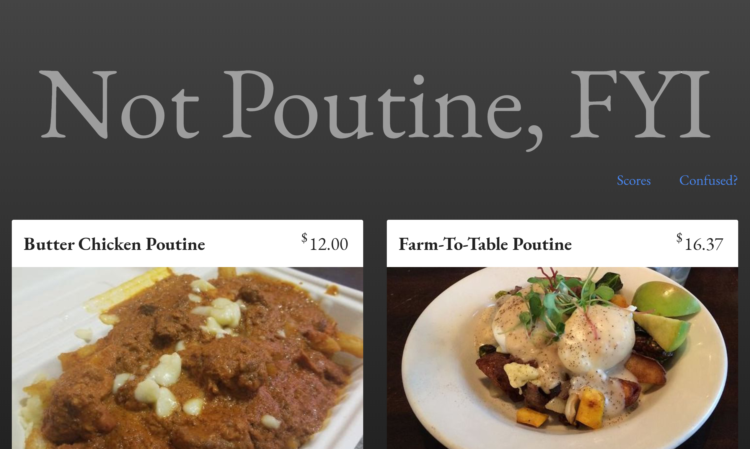 Not Poutine, FYI: Things that claim to be poutine, but aren't ...