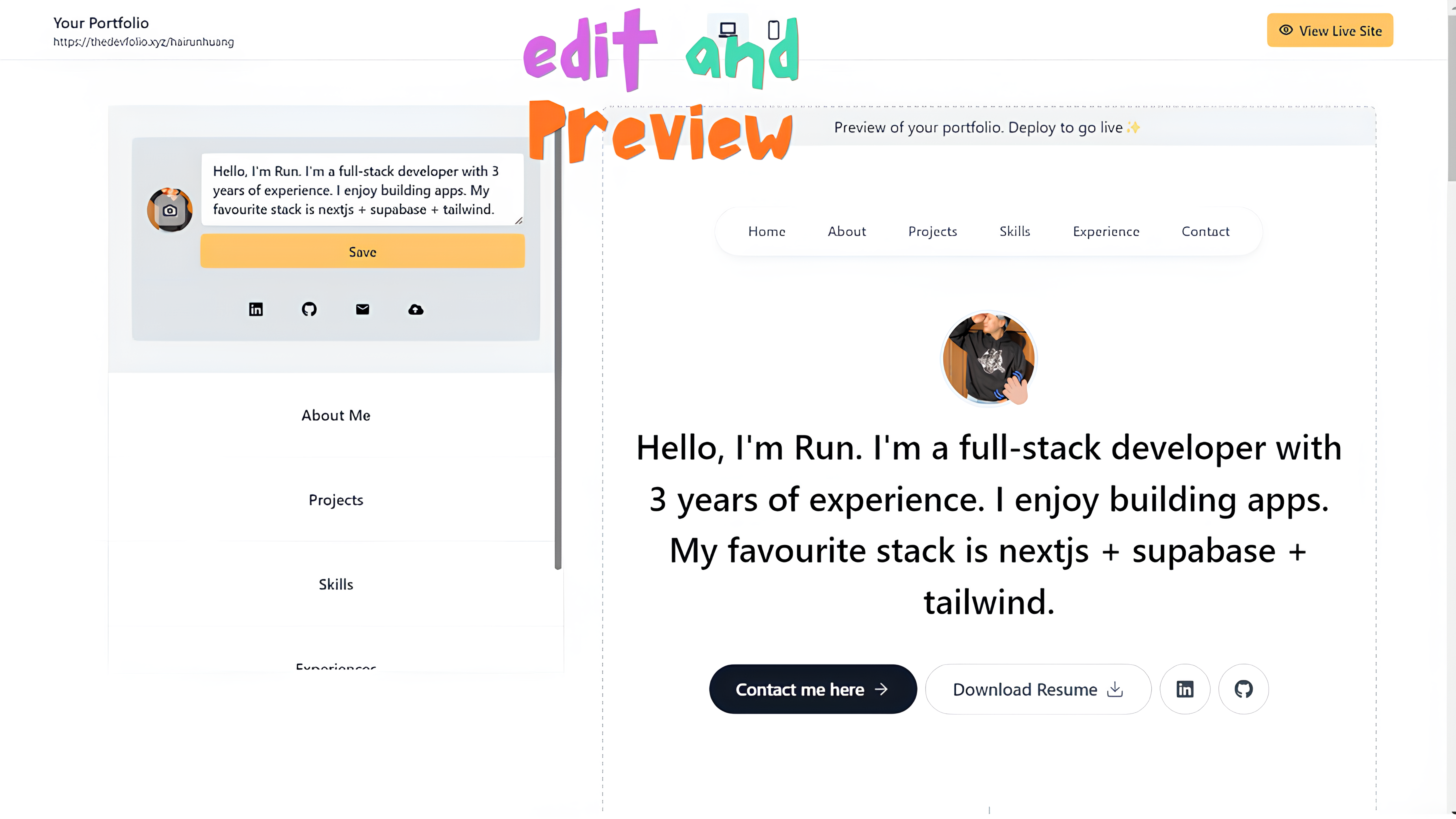 DevFolio: Build your portfolio in minutes | Product Hunt