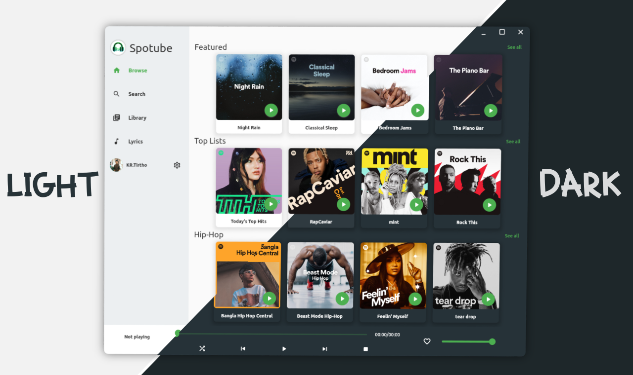 Spotube: A lightweight+free Spotify desktop-client made with flutter ...