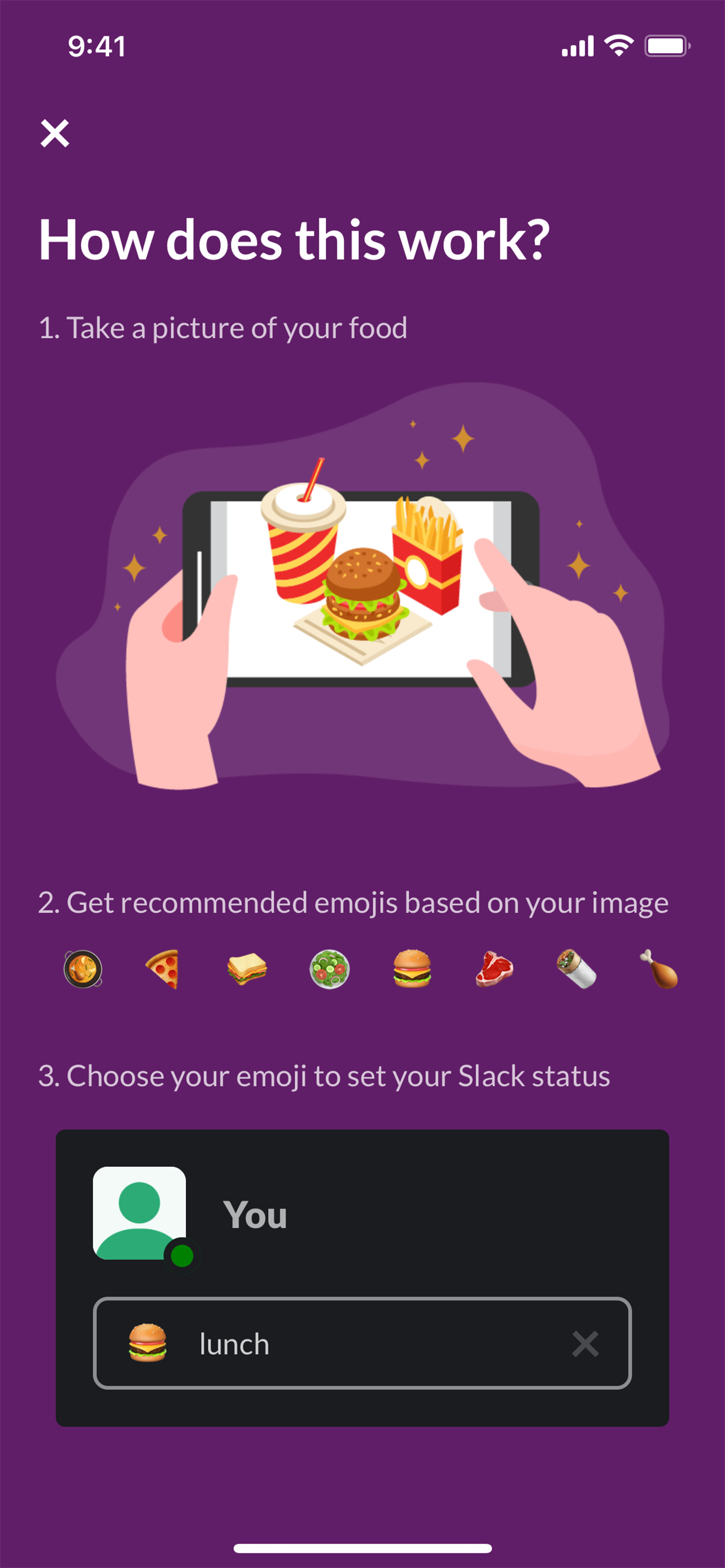 Slack Lunch Status Emoji - Take a picture of your food to set your ...