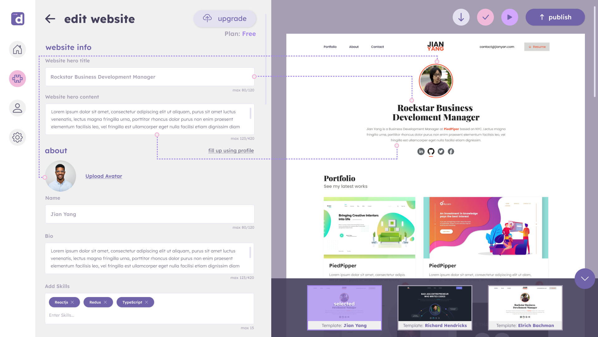 devfolio: Create a professional-grade portfolio website | Product Hunt