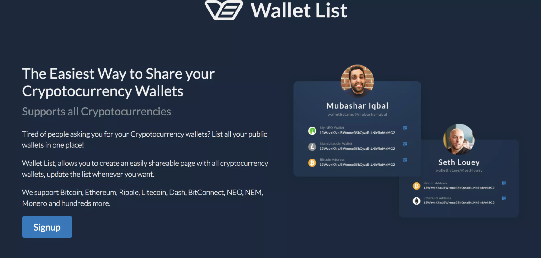 Wallet List: Easily share your cryptocurrency wallets! | Product Hunt
