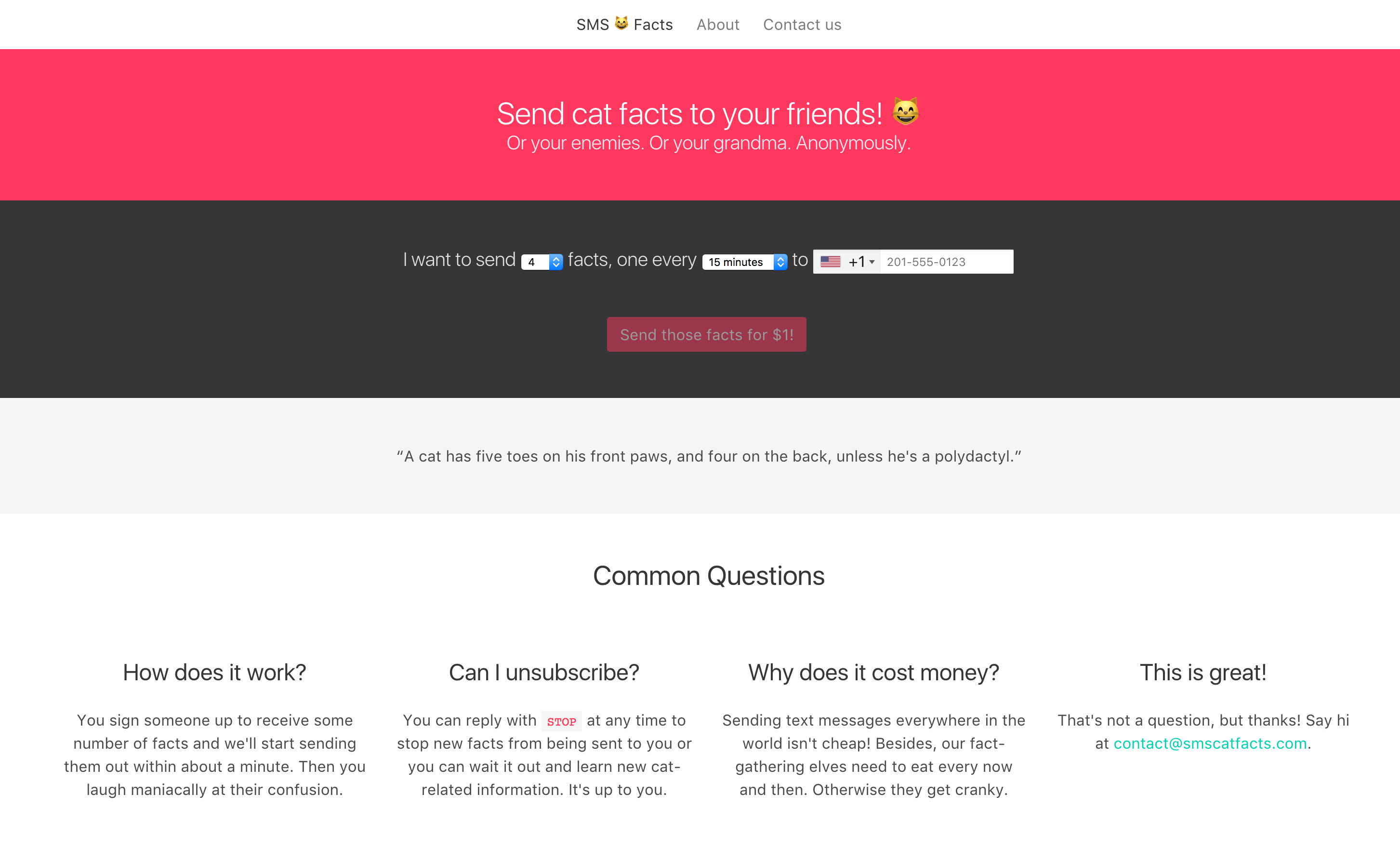 SMS Cat Facts Latest Launches 2025 | Product Hunt