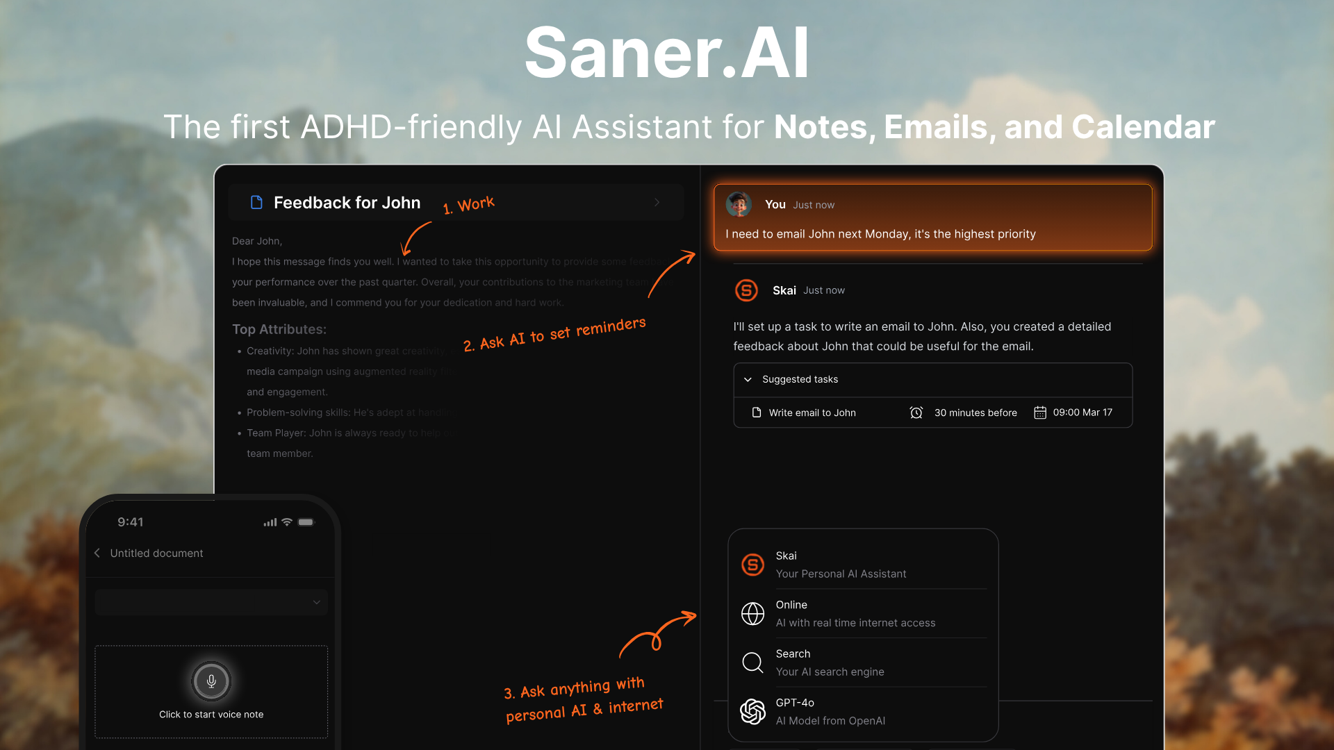 Saner.AI: AI Assistant for ADHDer | Product Hunt