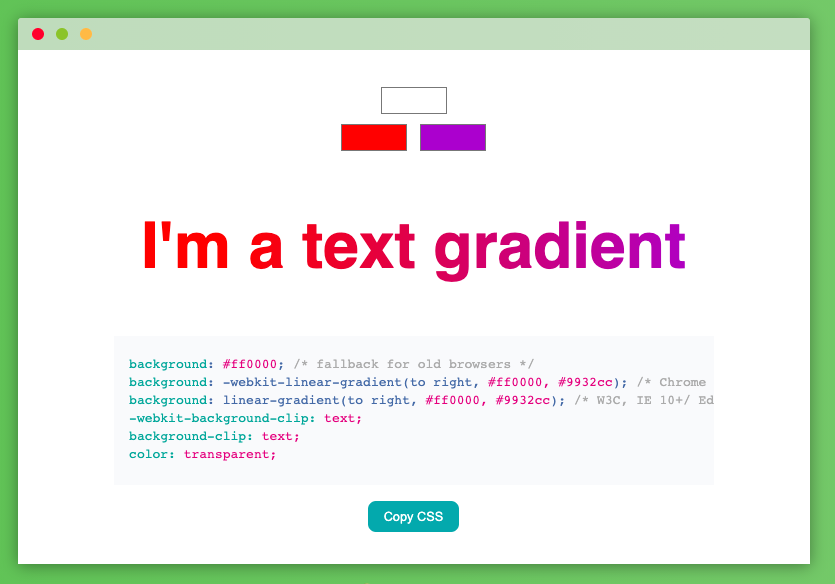 Simple text gradients generator: Generate text gradients CSS and use it ...