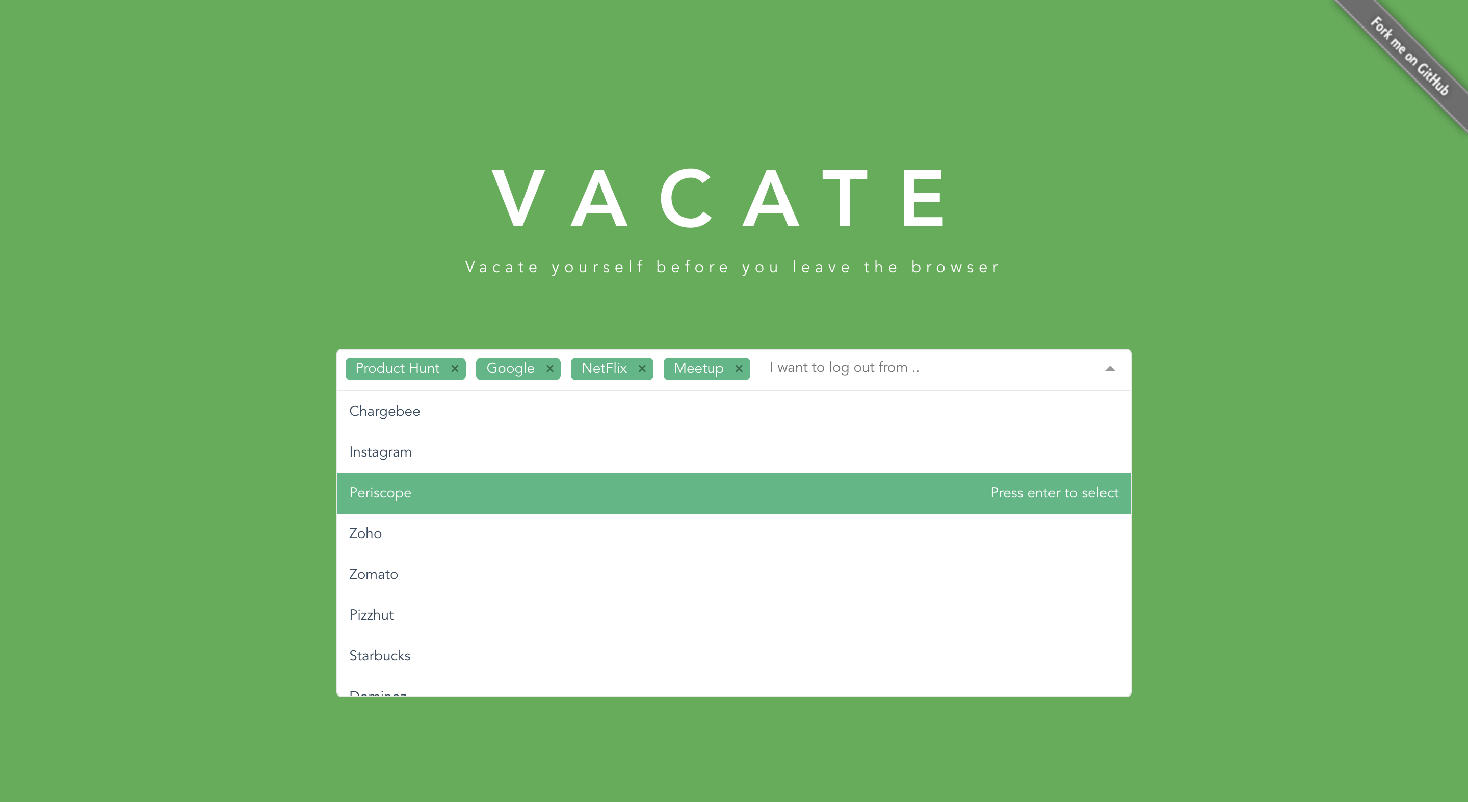 Vacate: Log out of all your online accounts with single click | Product ...
