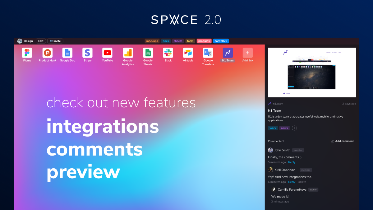 VSpace - Free bookmark manager for teams - SideProjectors | Marketplace ...