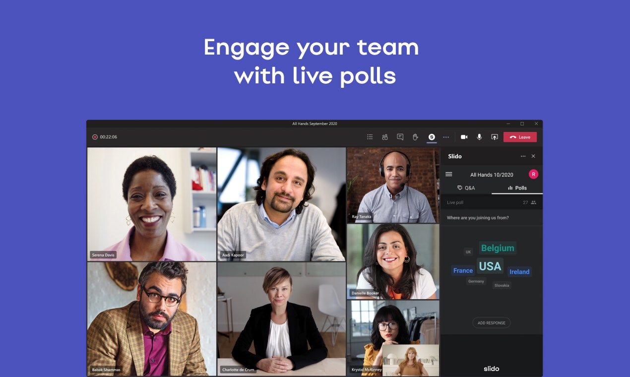 Slido for Microsoft Teams - Live polls, quizzes and Q&A for Teams | Product Hunt