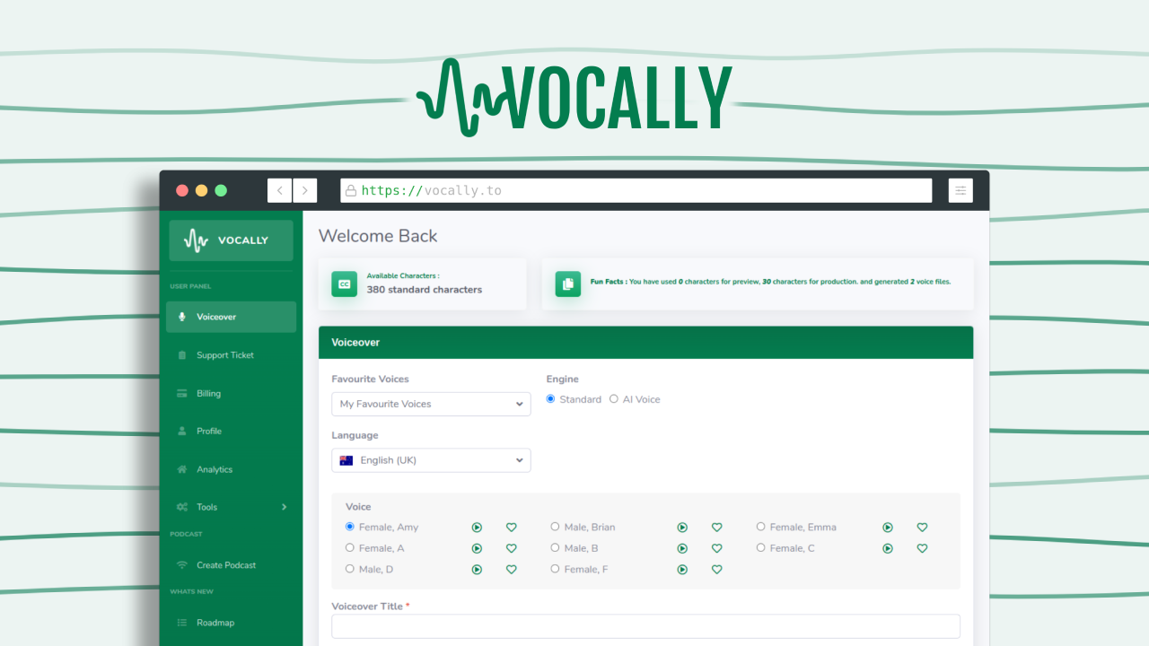 Vocally: Create, host, distribute voiceovers & podcasts | Product Hunt
