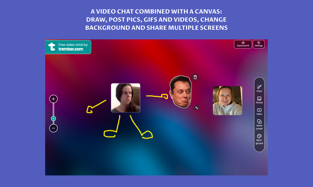 trember video rooms: Decorate canvas, play with sound modes and ...