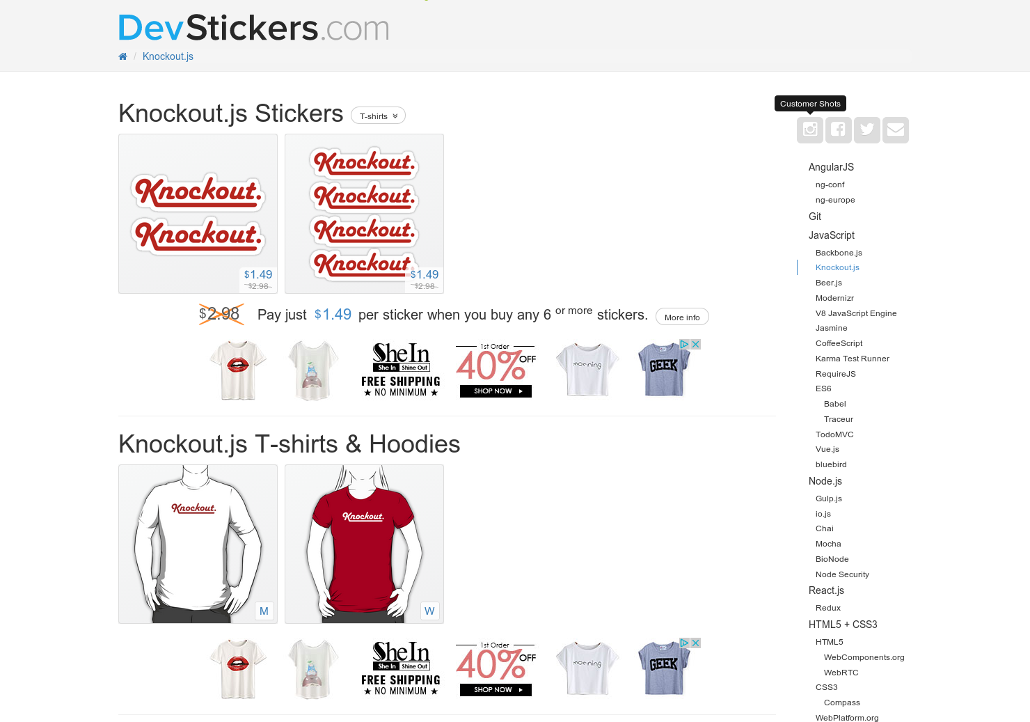 Dev Stickers: T-shirts and stickers for developers | Product Hunt